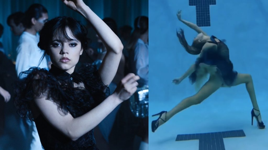 Nadadora profesional recrea el baile de Merlina bajo el agua y el ...
